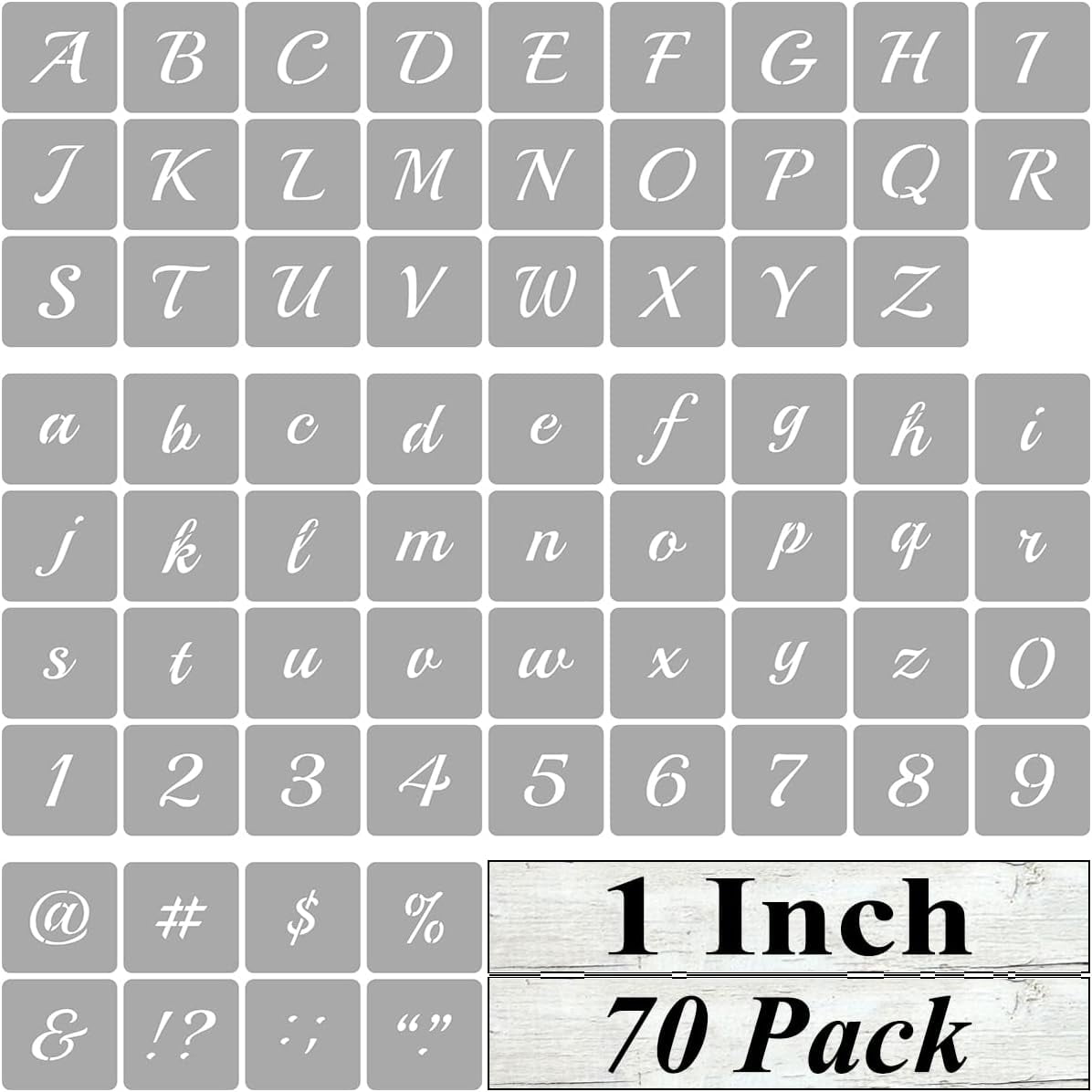 Wellsay 1 Inch Alphabet Letter Stencils for Painting - 70 Pack Letter ...
