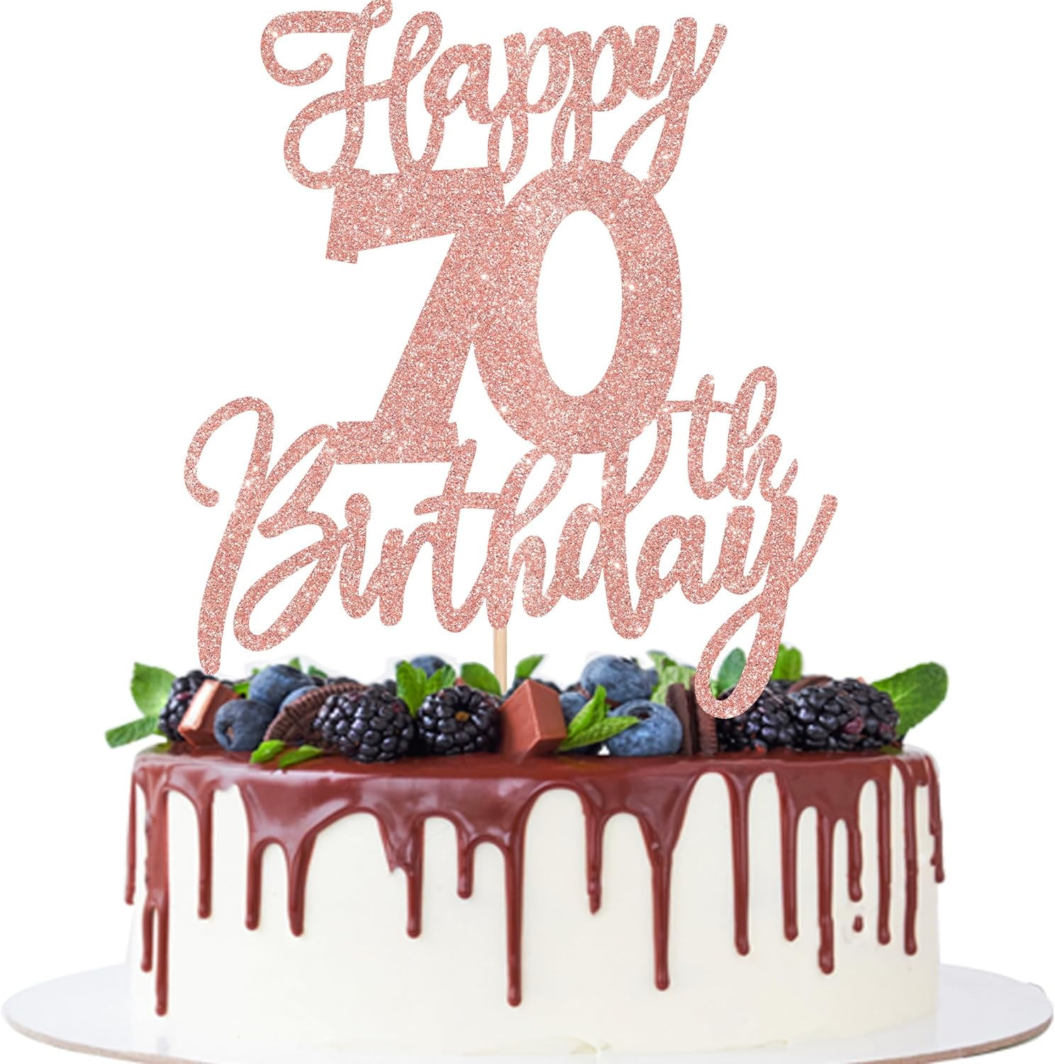 Wellsay 1 PCS Happy 70th Birthday Cake Tor Cheers to 70 Years Birthday ...