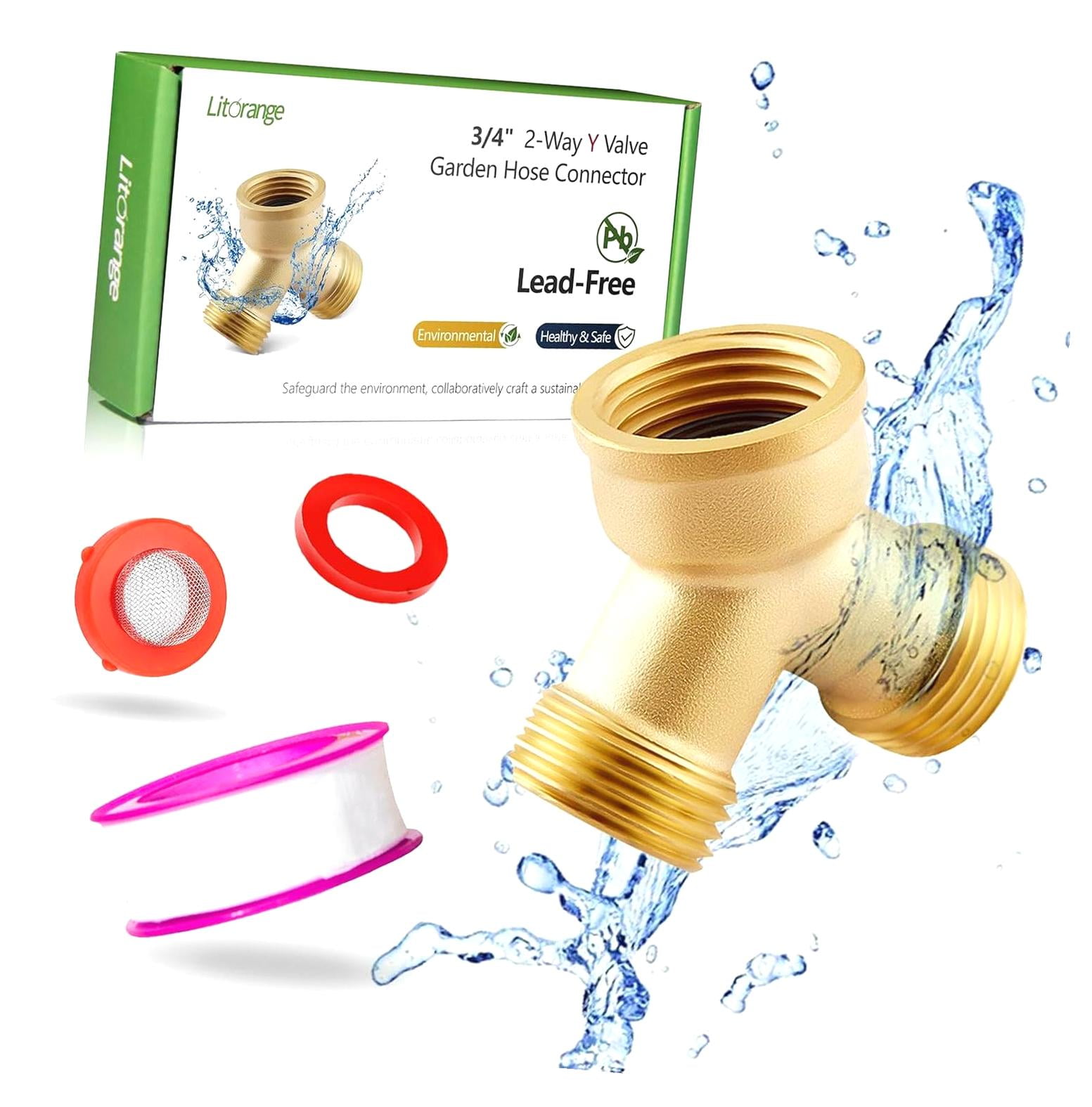 Wellsay 1 PCS -free Body Backyard 2 Way Y Valve Connector MHT 3/4" Inch ...