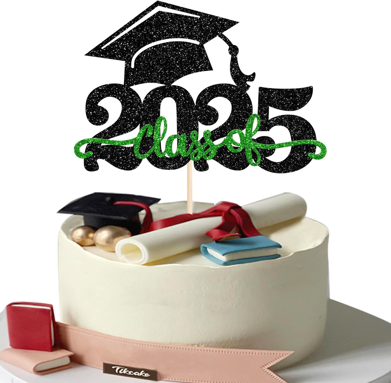 Wellsay 1 Pack Class of 2025 Cake Tor Glitter Congrats Grad Cap 2025 ...