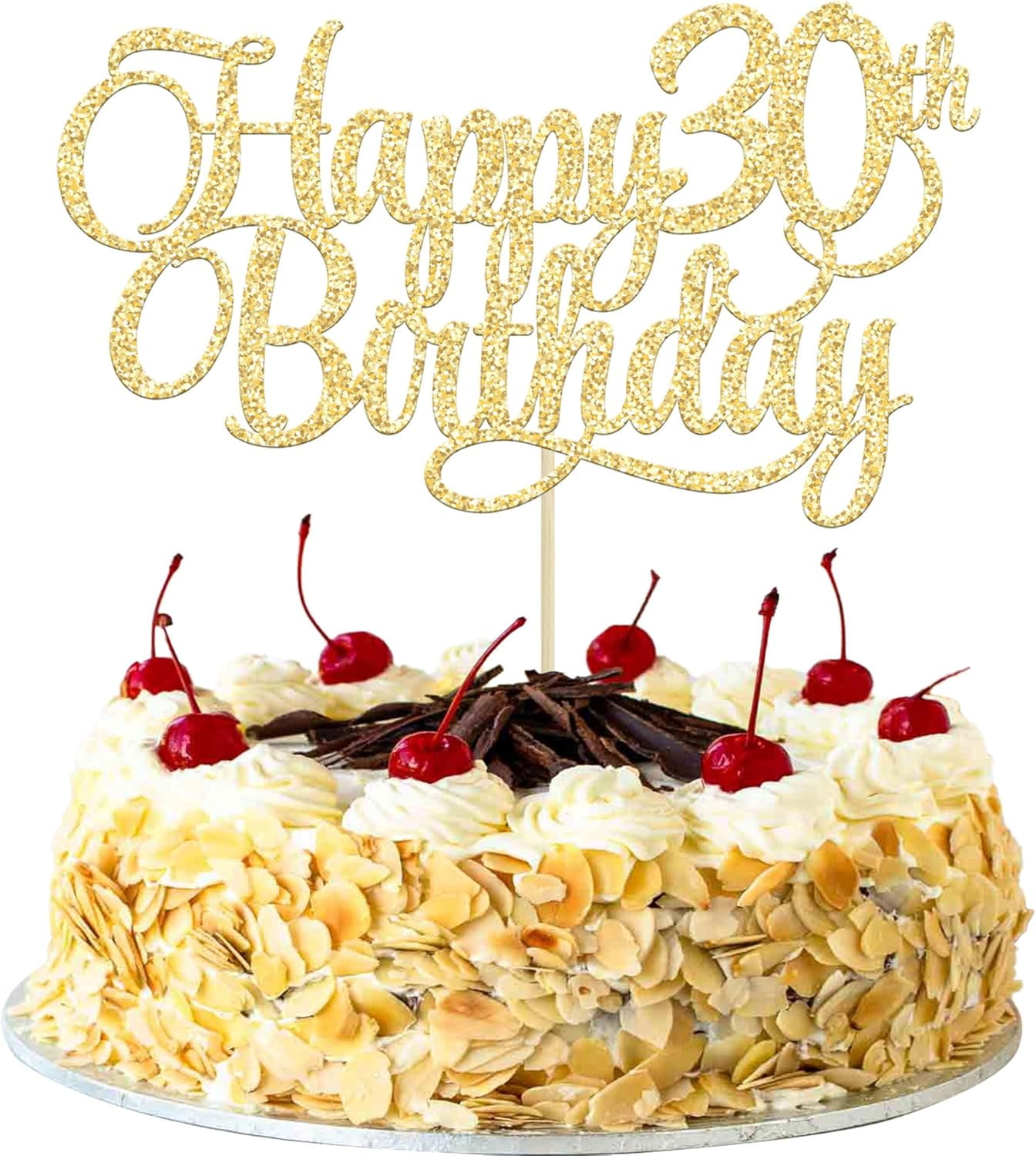 Wellsay 1 Pack Happy 30th Birthday Cake Tor Gold Glitter Number 30 ...