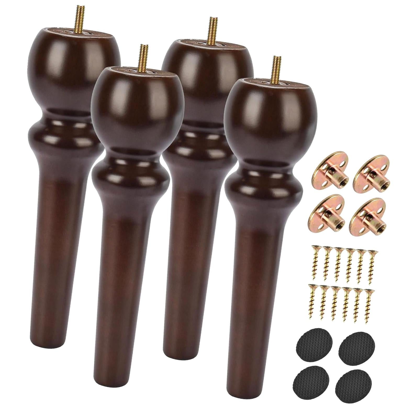 Wellsay 10.5 Inch / 26cm Solid Wood Furniture Legs, 4Pcs Wooden Sofa ...