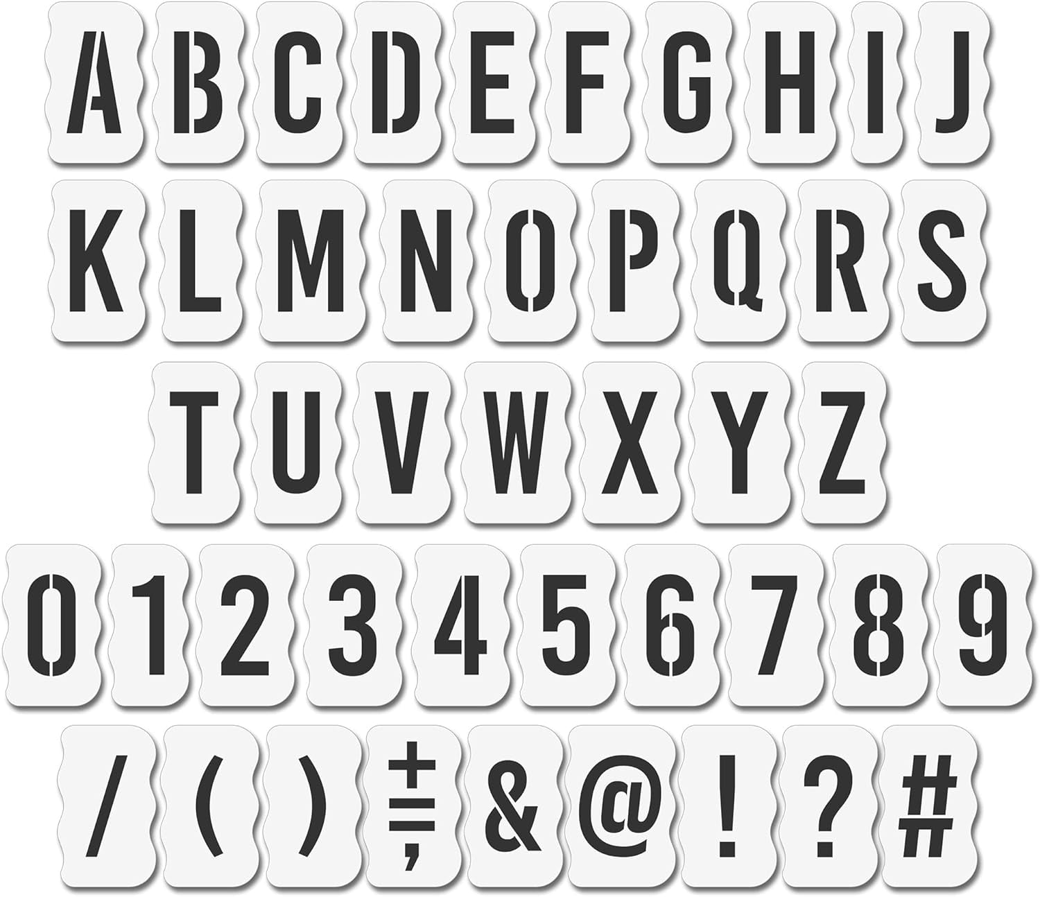 Wellsay 10 Inch (45 Pieces) Letter Stencil Set \u2013 Reusable Alphabet ...