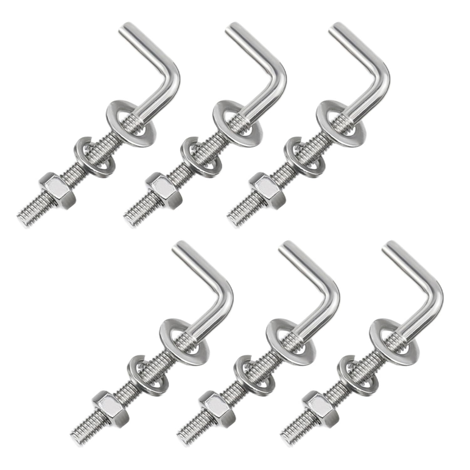 Wellsay 10 Pack M6x80mm L Shaped Foundation Bolt with Washers and Nuts ...
