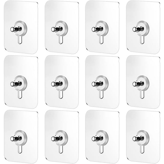 Wellsay 10 Pcs No Drill Wall Hooks | Heavy Duty Adhesive Hangers for en ...