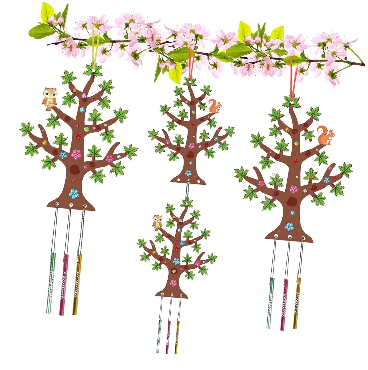 Wellsay 10-Piece Spring Wind Chime DIY Kit for Creating Your Own Wooden ...