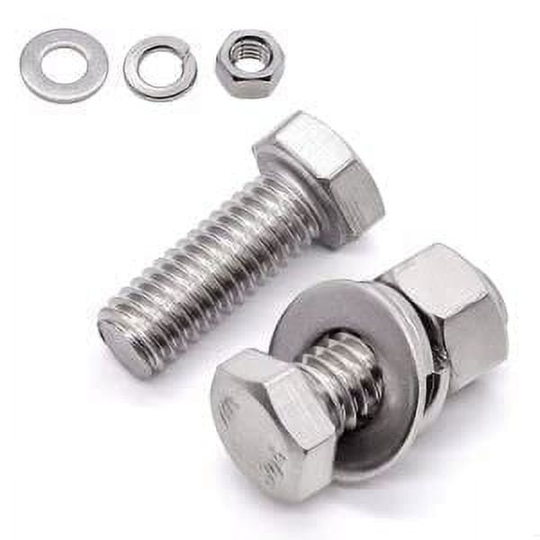 Wellsay 10 Sets 1/4-20 x 3/4" Stainless Steel Hex Head Screws Bolts ...