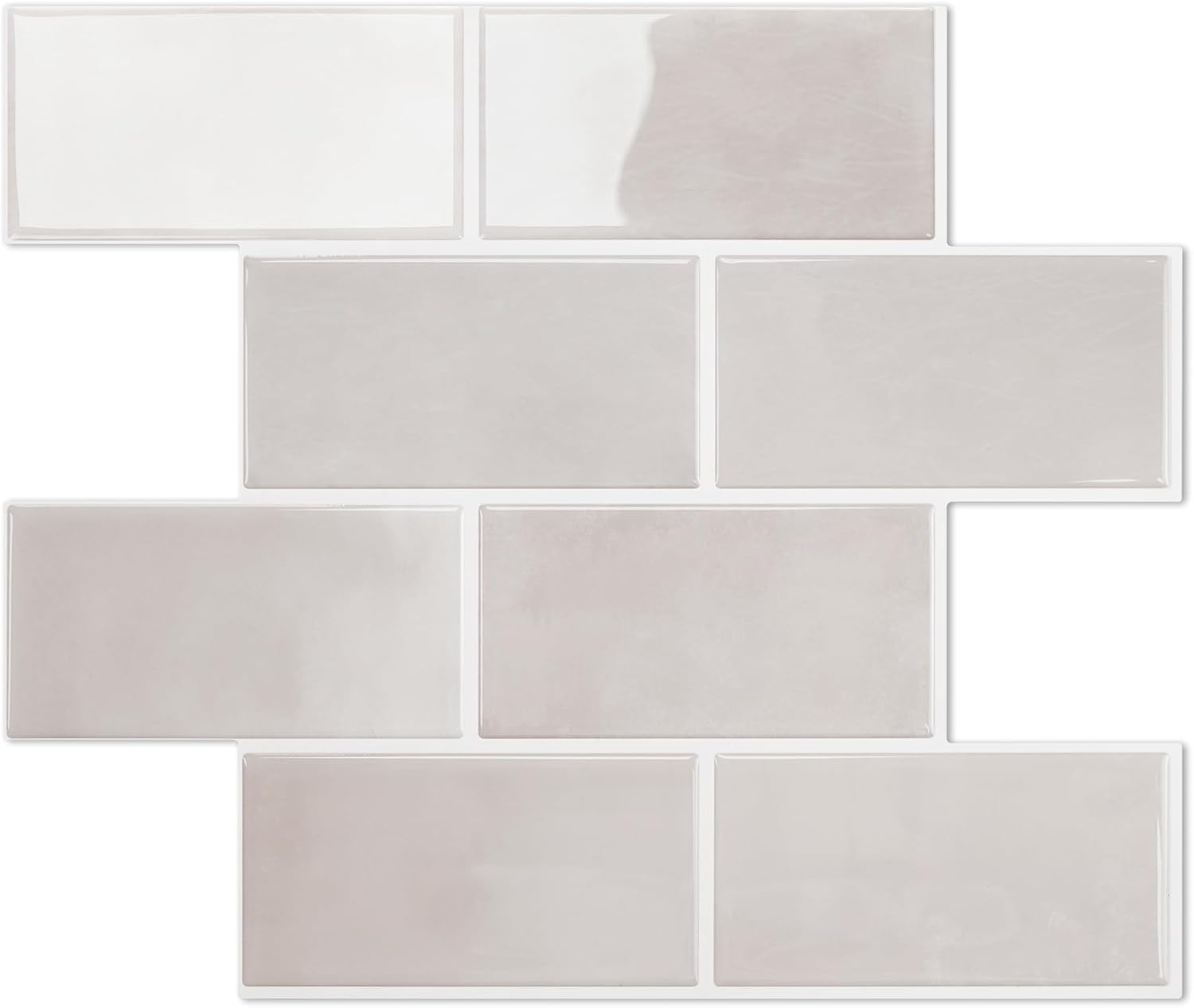 Wellsay 10-Sheet Subway Tile Peel and Stick , S Adhesive Vinyl Wall ...