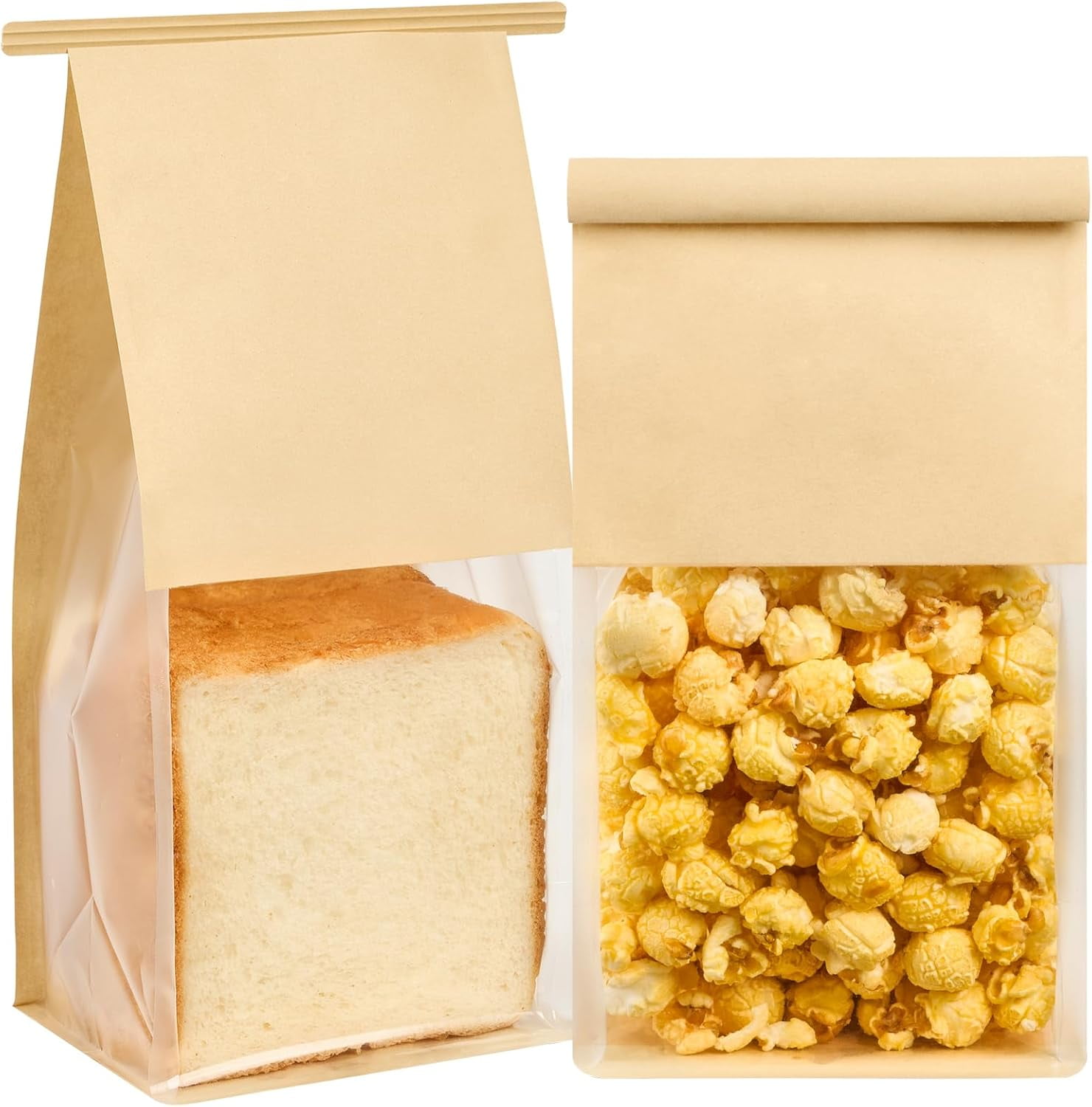 Wellsay 100 Pack Cookie Bags with Window, 5.1x3.9x11 Inches Tie Tab ...