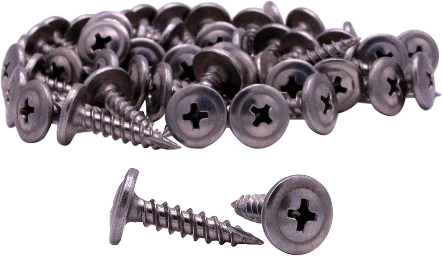 Wellsay (100 Pcs) #8 x 3/4" 305 Stainless Steel Mod Truss Head Self ...