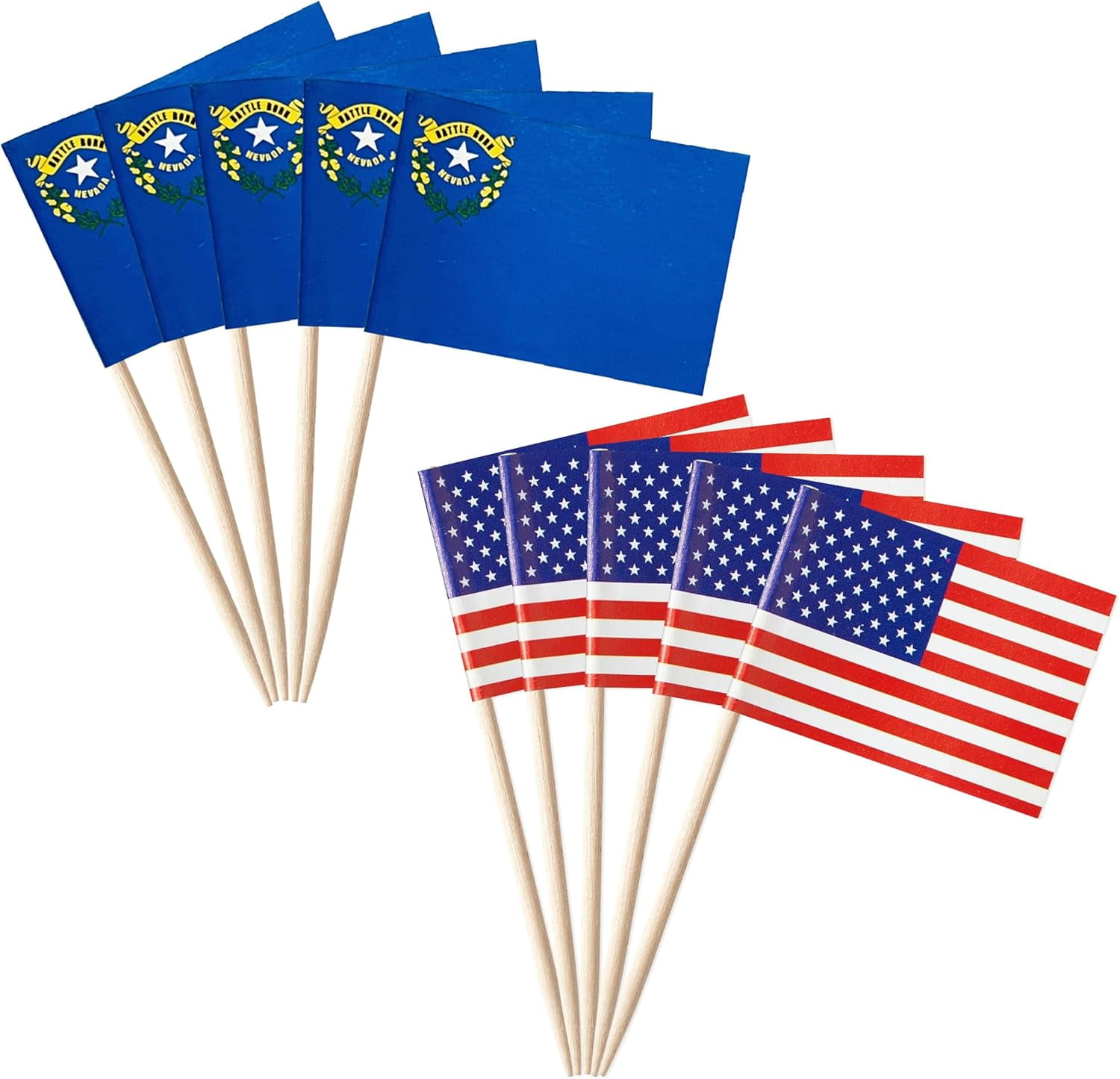 Wellsay 100 Pcs American USA Nevada NV Flag US Nevada State Toothpick ...