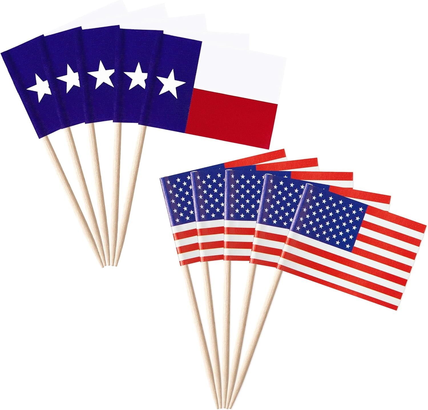 Wellsay 100 Pcs American USA Texas Flag US Texas State Toothpick Flags ...