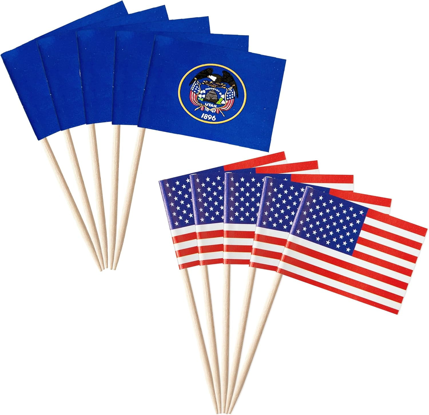 Wellsay 100 Pcs American USA Utah Flag US Utah State Toothpick Flags ...