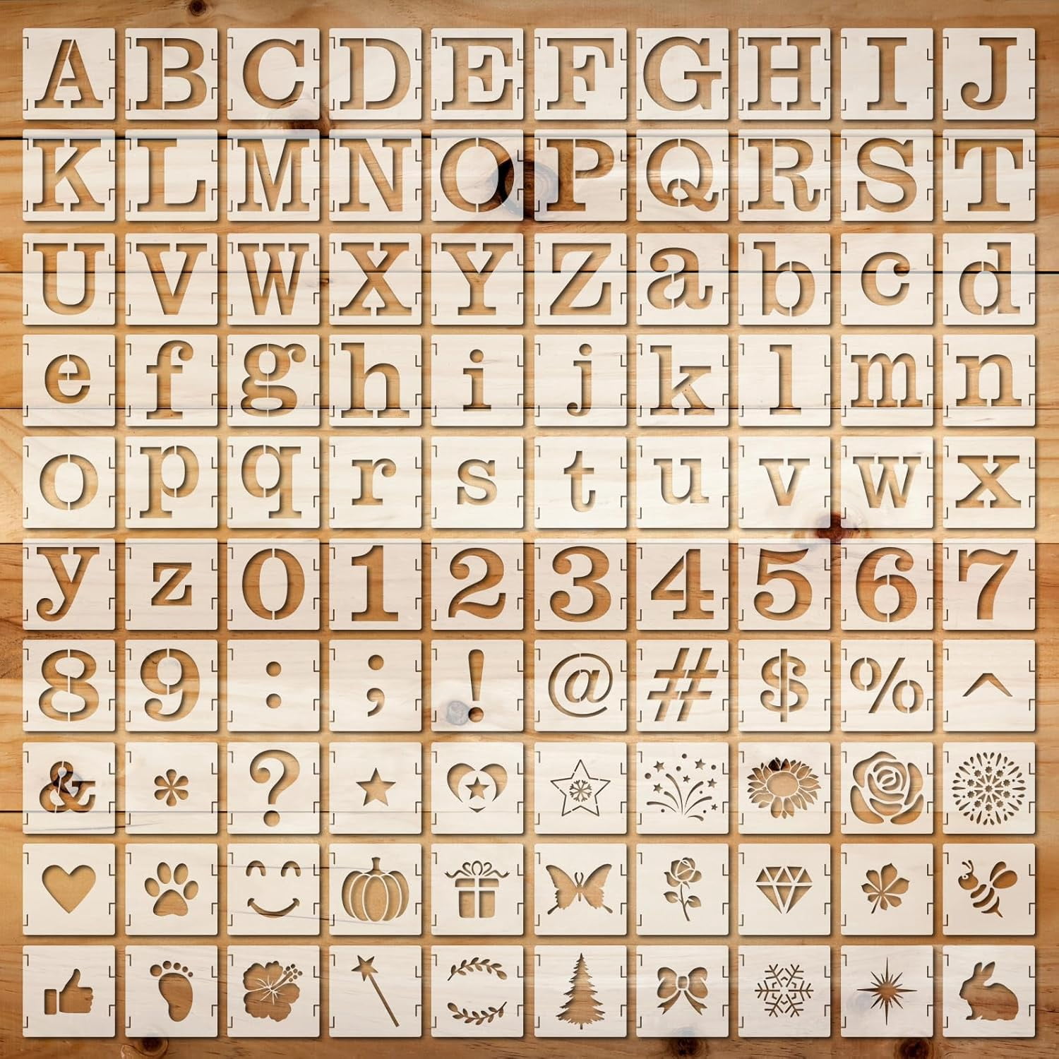 Wellsay 100 Pcs Stencils for Painting on Wood Reusable Stencil Crafts ...