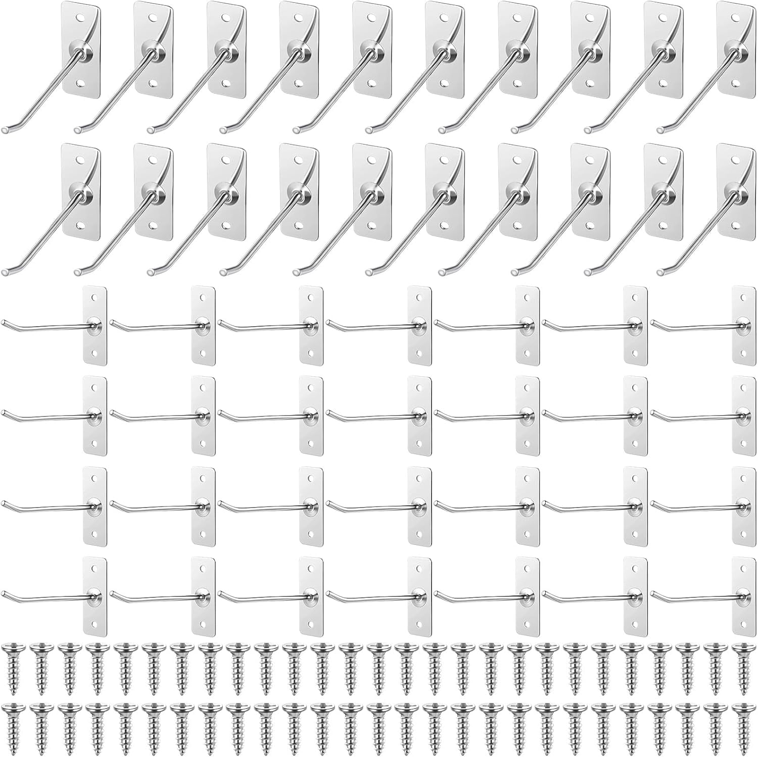 Wellsay 100 Pcs Wall Mounted Hanging Single Hook Stainless Steel Tool ...