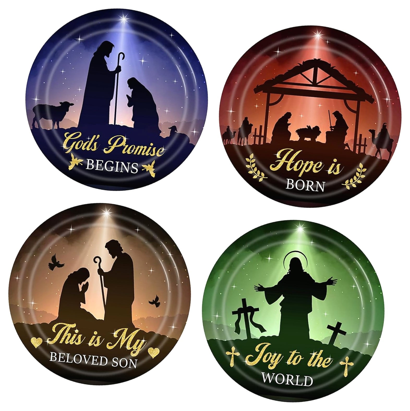 Wellsay 100 Pieces Christmas Nativity Paper Plates 7 Inch Holy Night ...