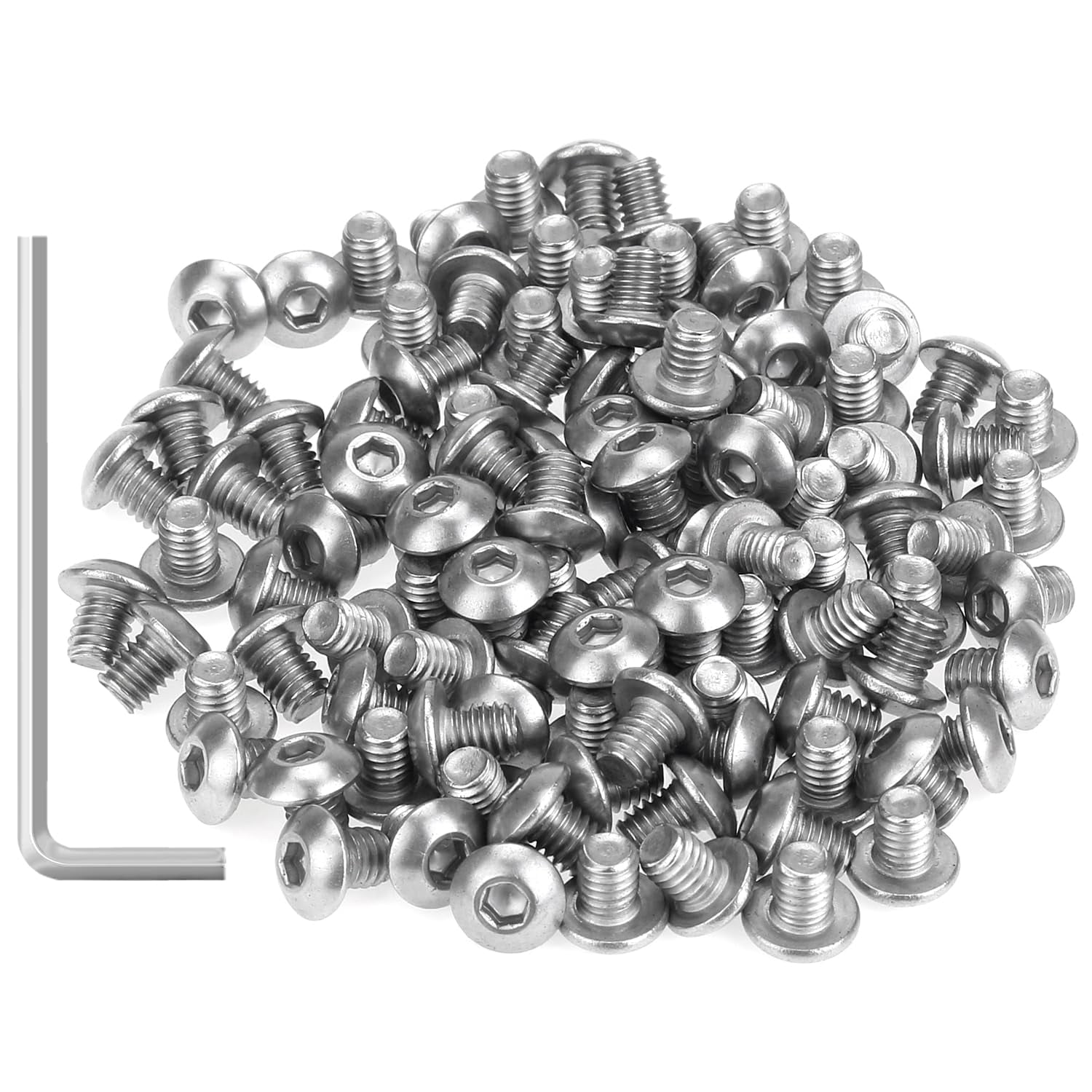 Wellsay 105 Pieces M4 x 5mm Button Head Socket Cap Screws, Thread Pitch ...