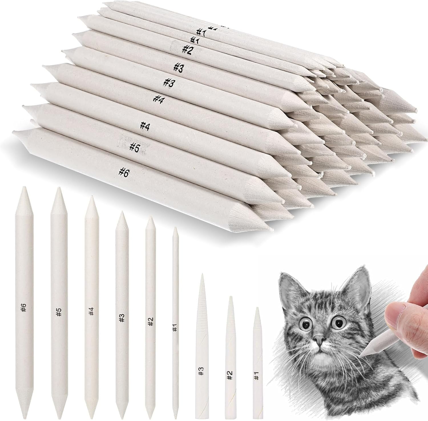 Wellsay 108 PCS Blending Stumps and Tortillions Blending Sticks, Oil ...