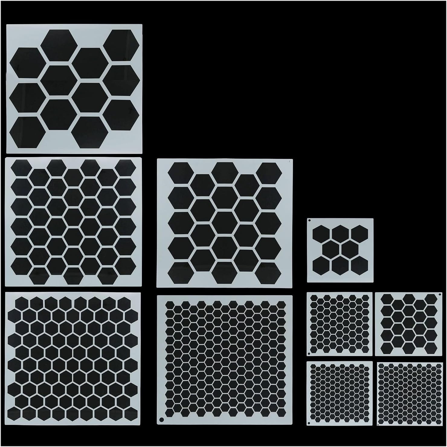 Wellsay 10PCS Honeycomb Stencils Large Small Honeycomb Hexagon Stencil ...