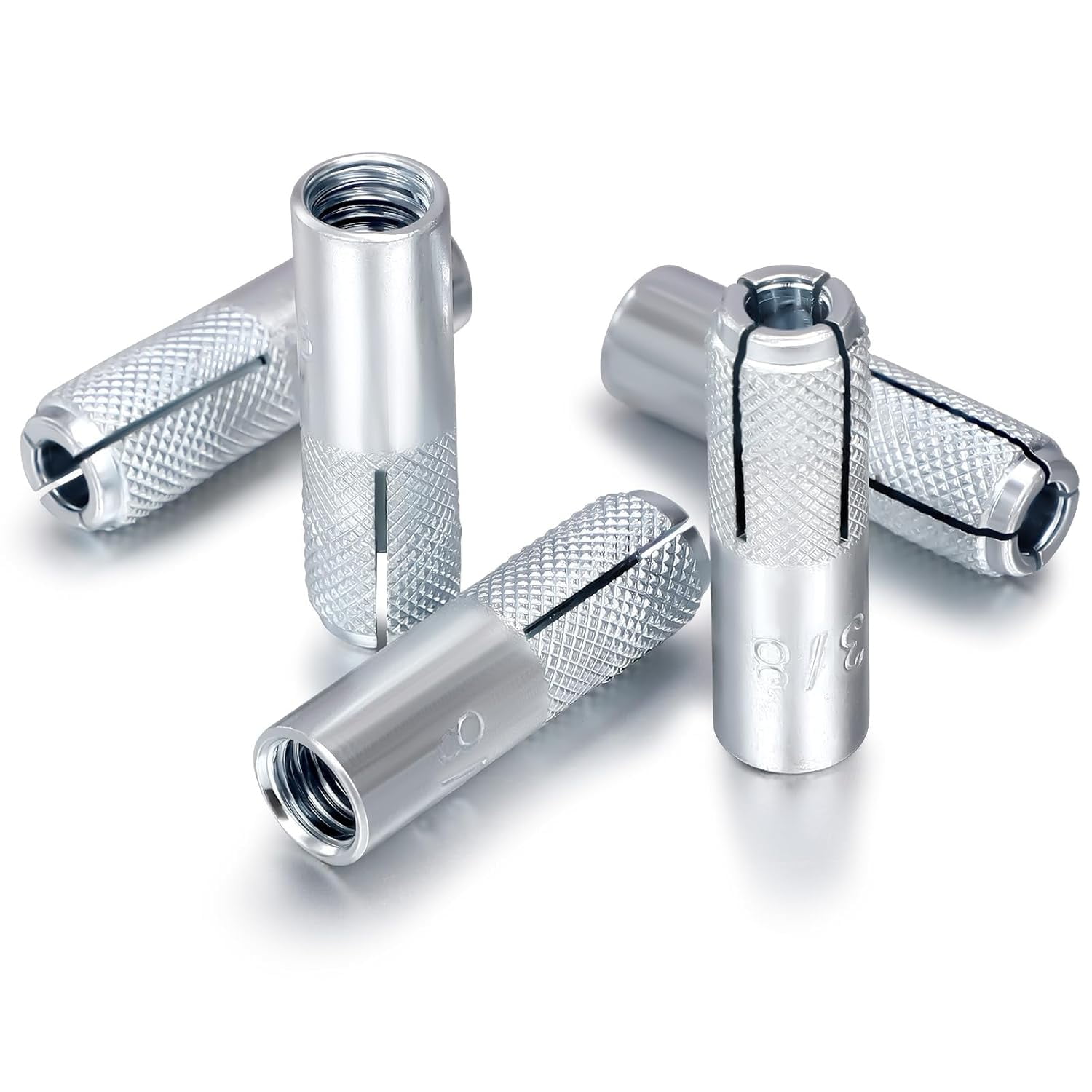 Wellsay （10pcs） 3/8"-16 Kned Drop-in Anchor,Premium Zinc Plated Carbon ...