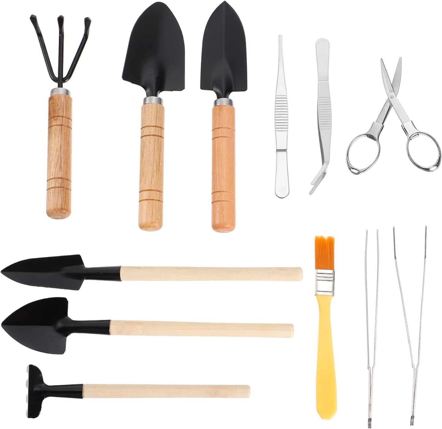 Wellsay 10pcs Planting Tool Mini Planting Kit Wooden Gardening Tool ...