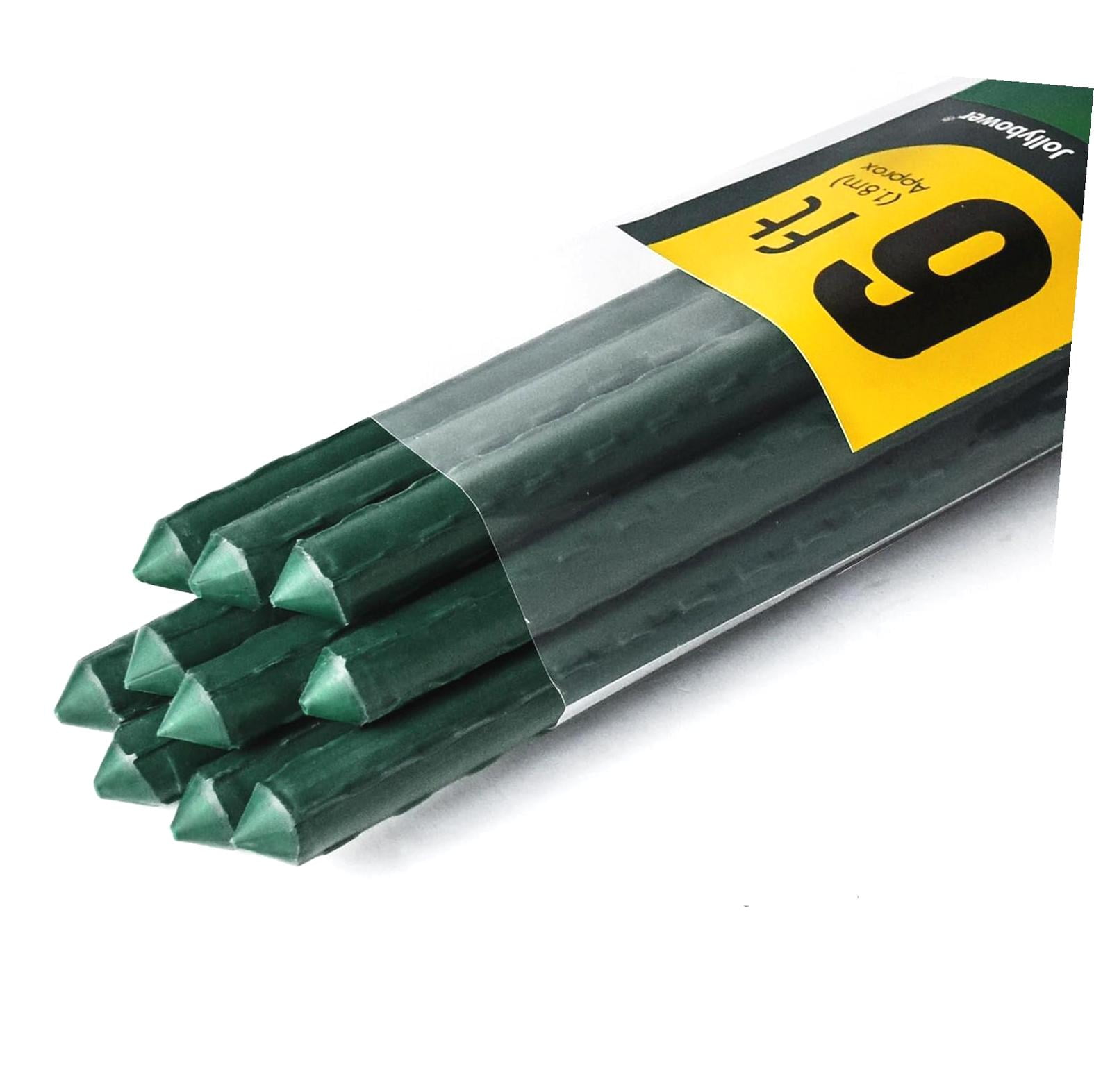 Wellsay 10pcs Steel Plant Stakes 6 Feet, Plant Supports, Plastic- Metal ...