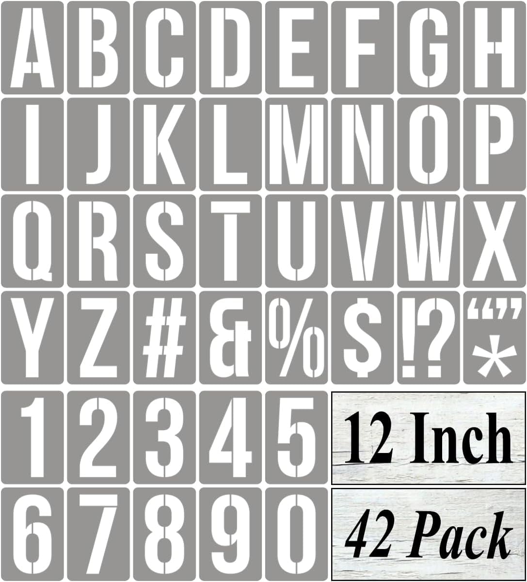 Wellsay 12 Inch Alphabet Letter Stencils for Painting - 42 Pack Letter ...