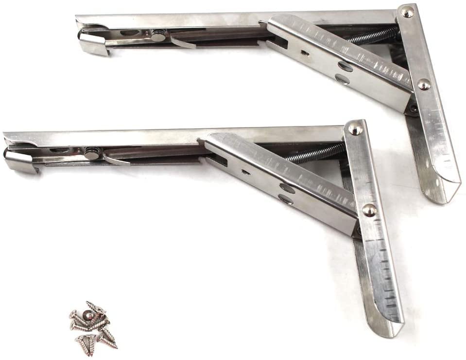 Wellsay 12 Inch Folding Spring Loaded Supports Wall Mount Hanging Shelf ...