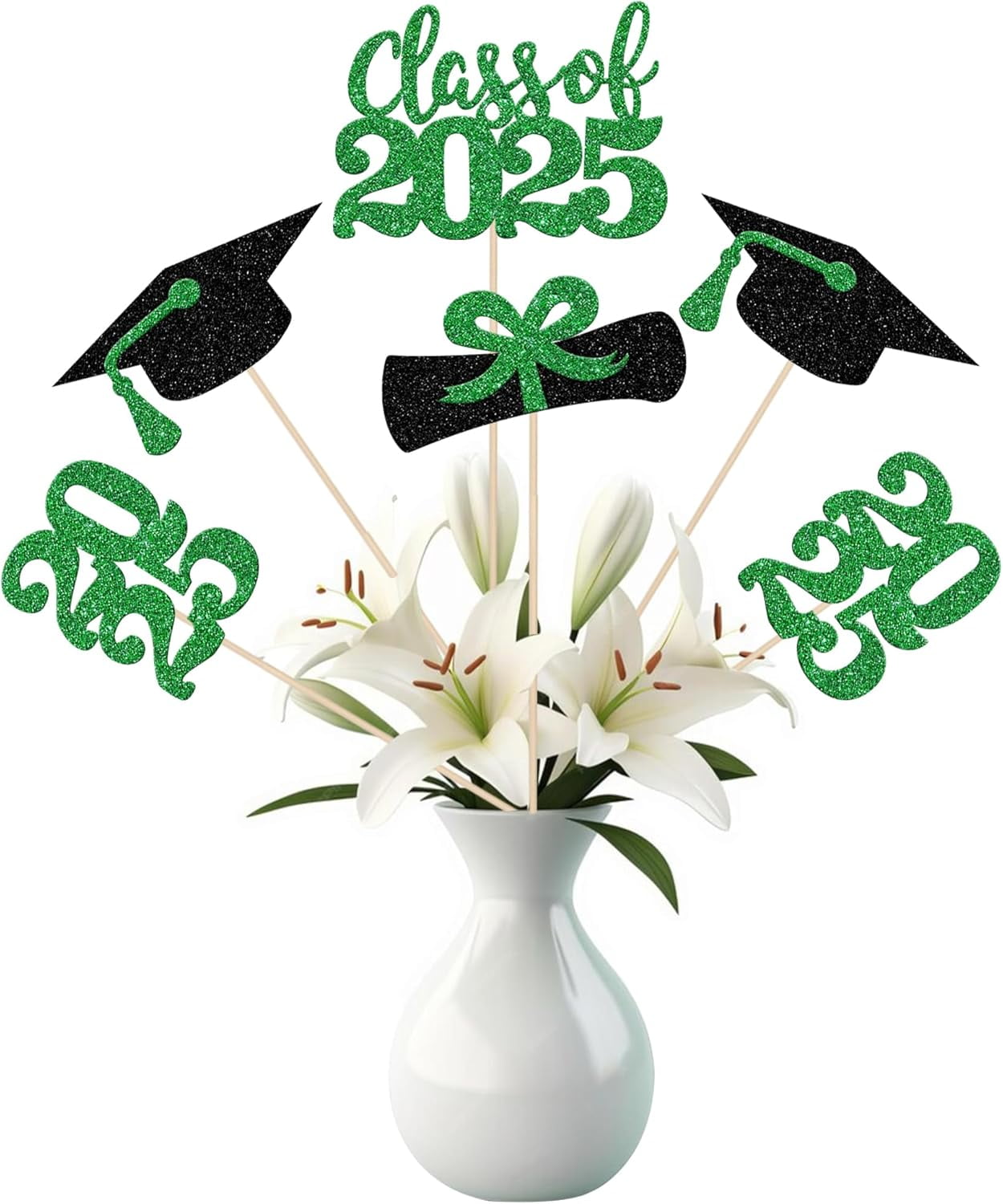 Wellsay 12 PCS 2025 Graduation Centerpiece Sticks Class of 2025 ...