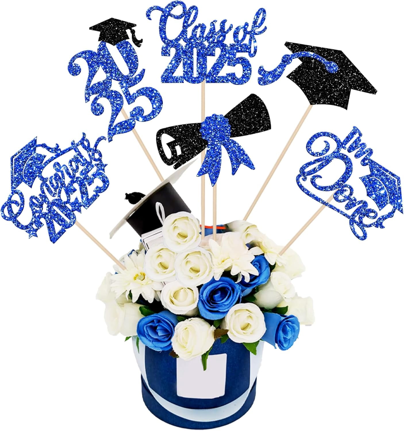 Wellsay 12 PCS 2025 Graduation Done Centerpiece Sticks Class of 2025 ...