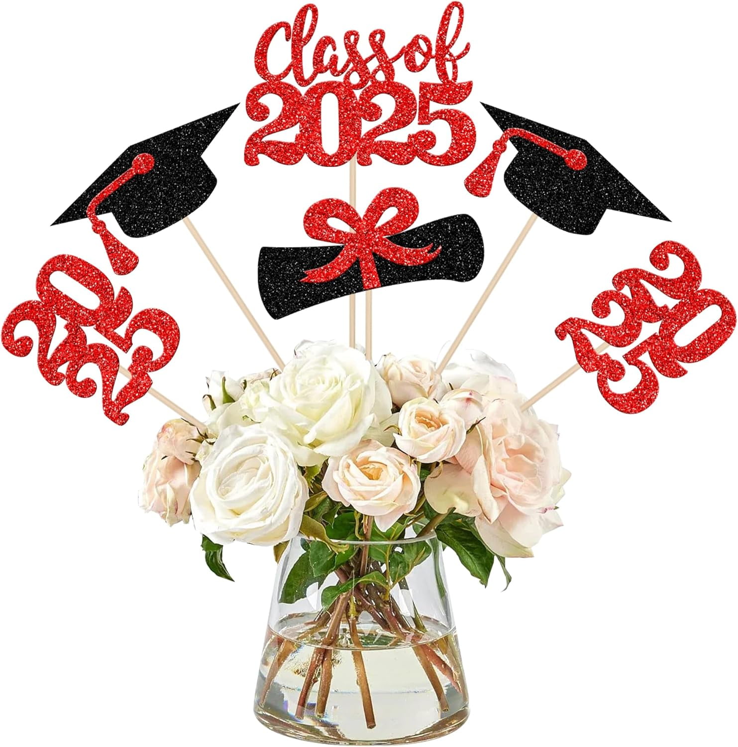 Wellsay 12 PCS Class of 2025 Graduation Centerpiece Sticks Graduation ...