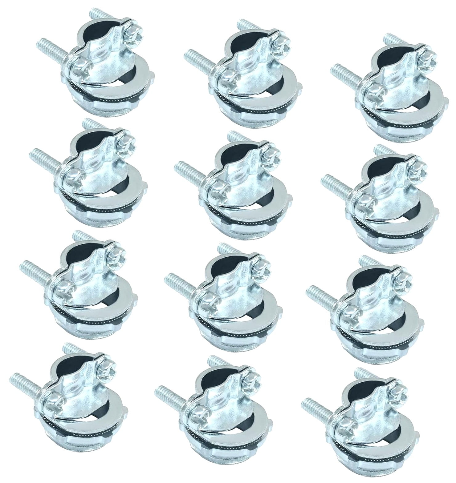 Wellsay 12 Pcs 1/2 Inch Clamp Type Cable Connectors, Silver Zinc Clamp ...