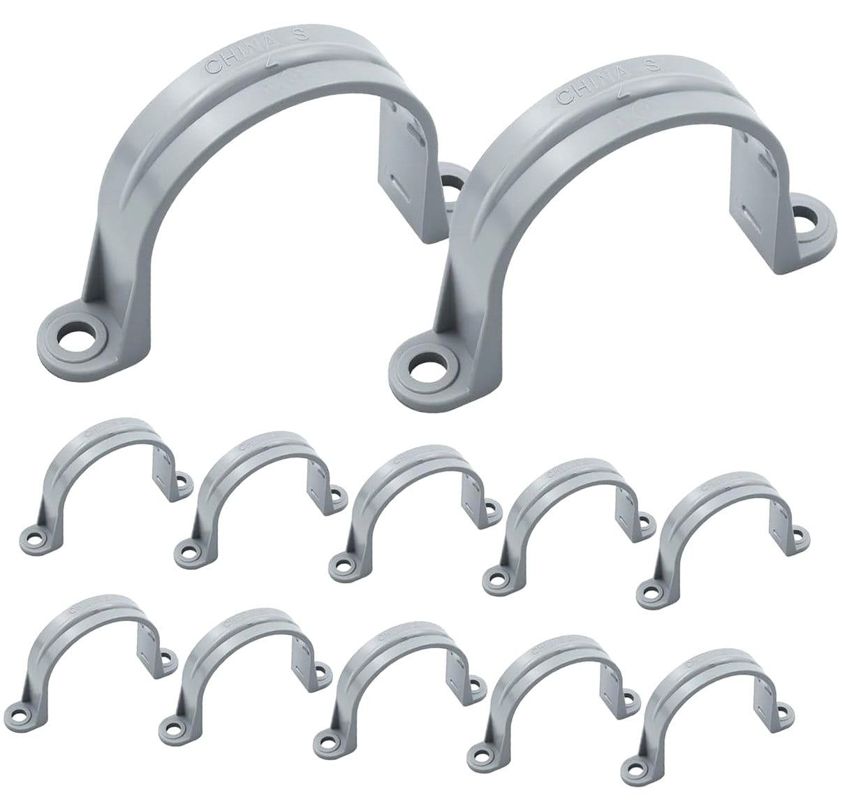 Wellsay 12 Pcs 2 Inch Pipe Straps, 2 Holes Conduit Pipe Clamps Pipe ...
