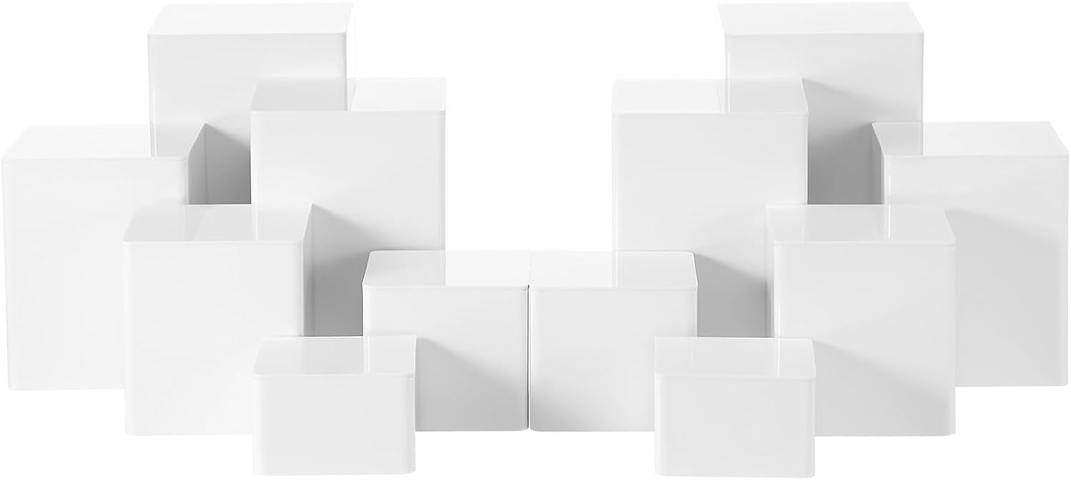 Wellsay 12 Pcs Jewelry Acrylic Risers Square Cube Display Nesting ...