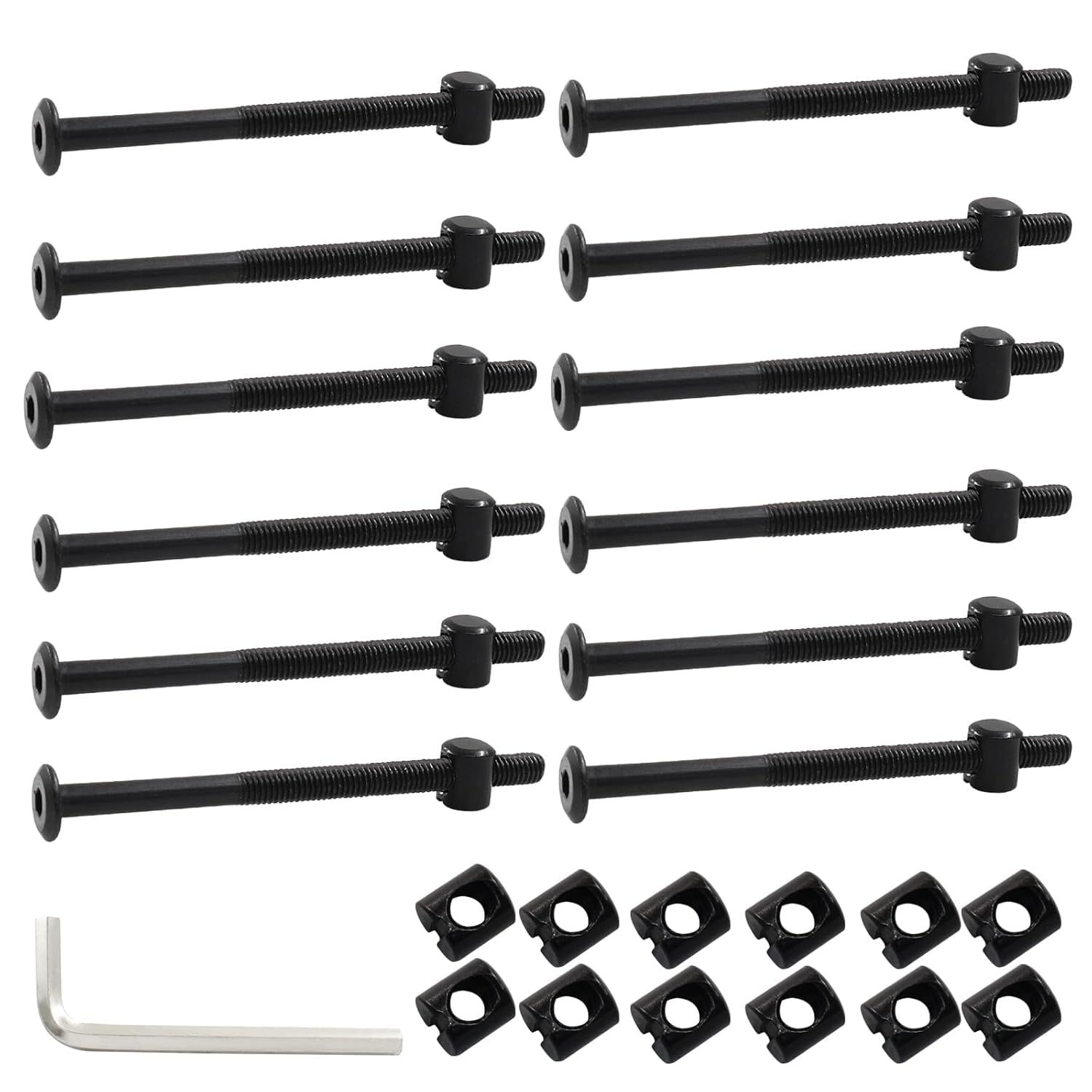 Wellsay 12 Pcs M6 x 90mm Hex Socket Head Screws Bolts Barrel Nuts, Bunk ...