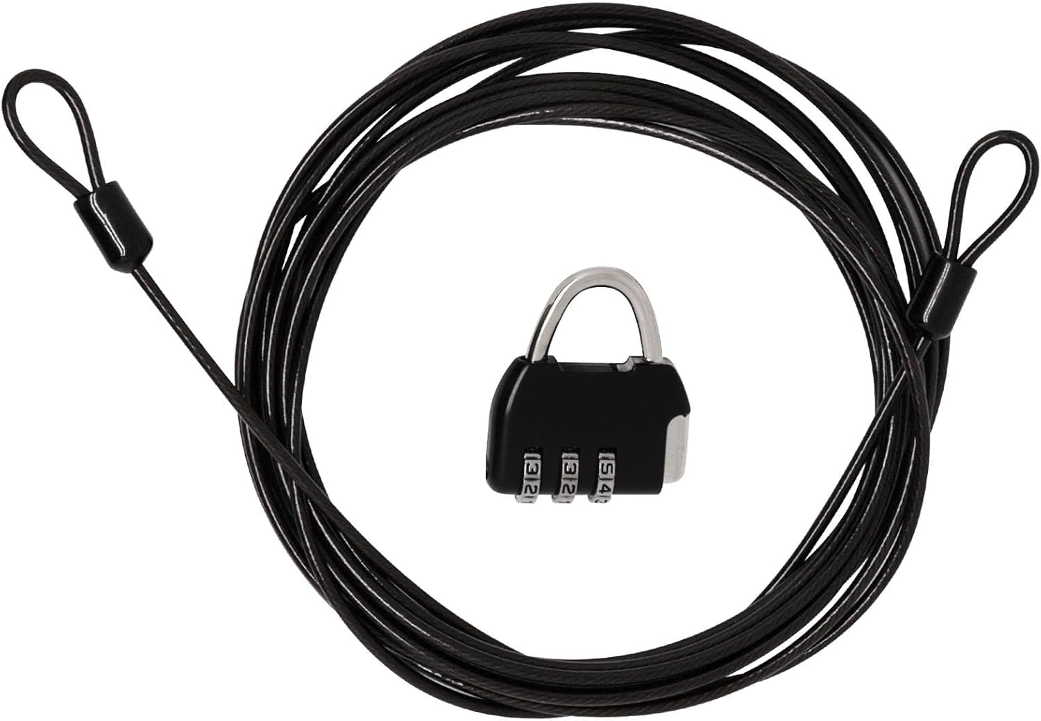 Wellsay 14.7FT Cable Lock m Braided Steel Vinyl Coated Safety Cable ...