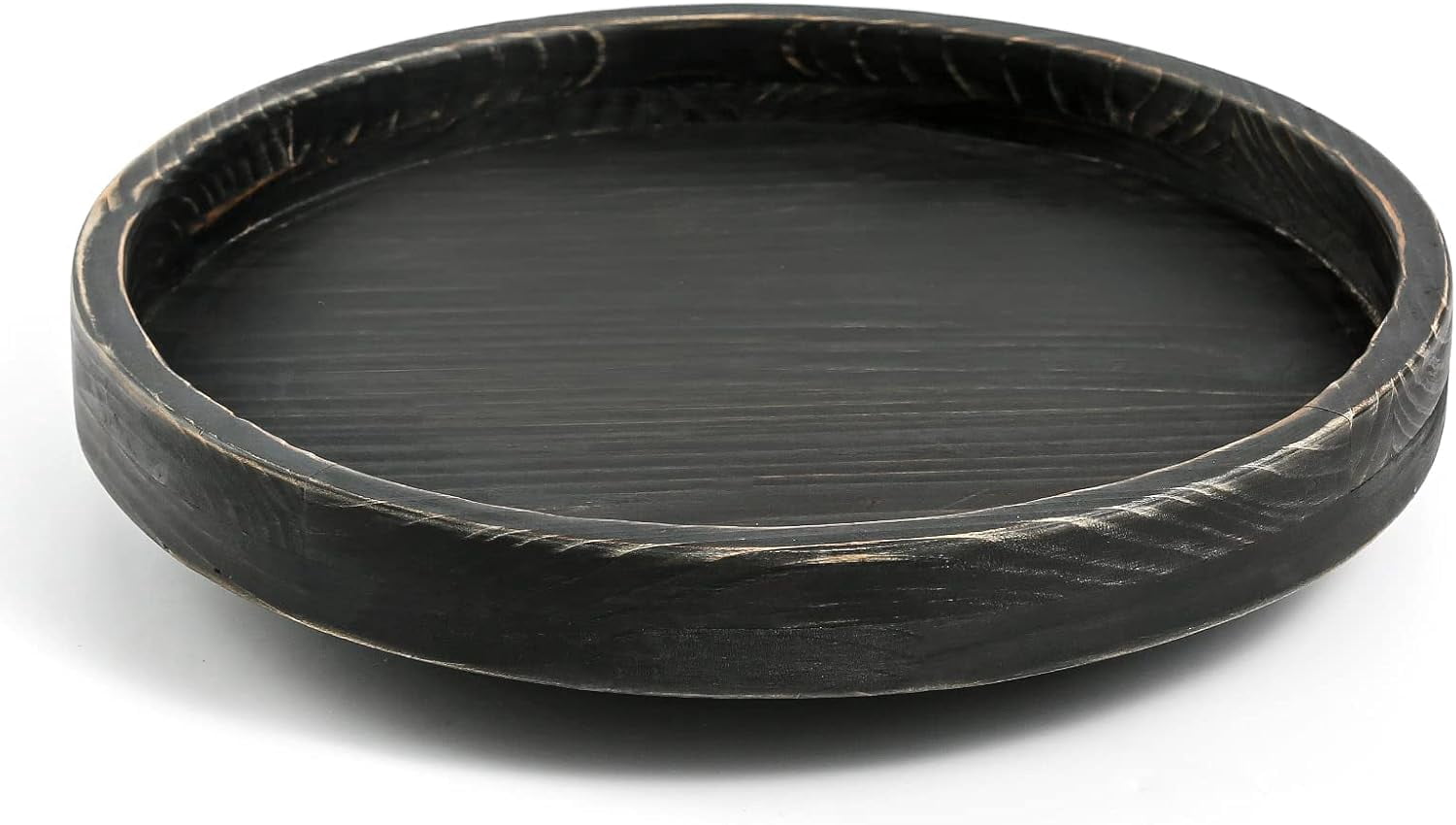 Wellsay 14Inch Rustic Round Wood Lazy Susan Distressed Tray-Distressed ...