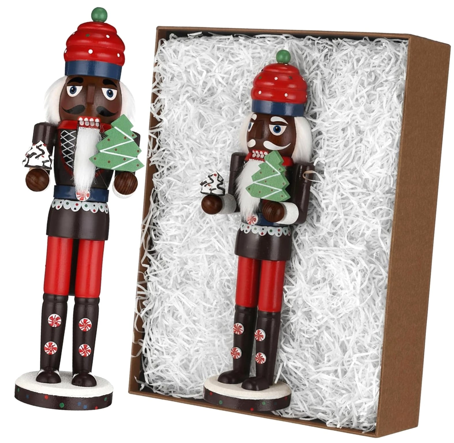 Wellsay 15 Inch Christmas Decor Wooden African Figure Xmas Festive ...