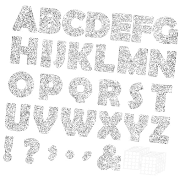 Wellsay 154 Pieces 7" Glitter Silver Bulletin Letters for Classroom ...