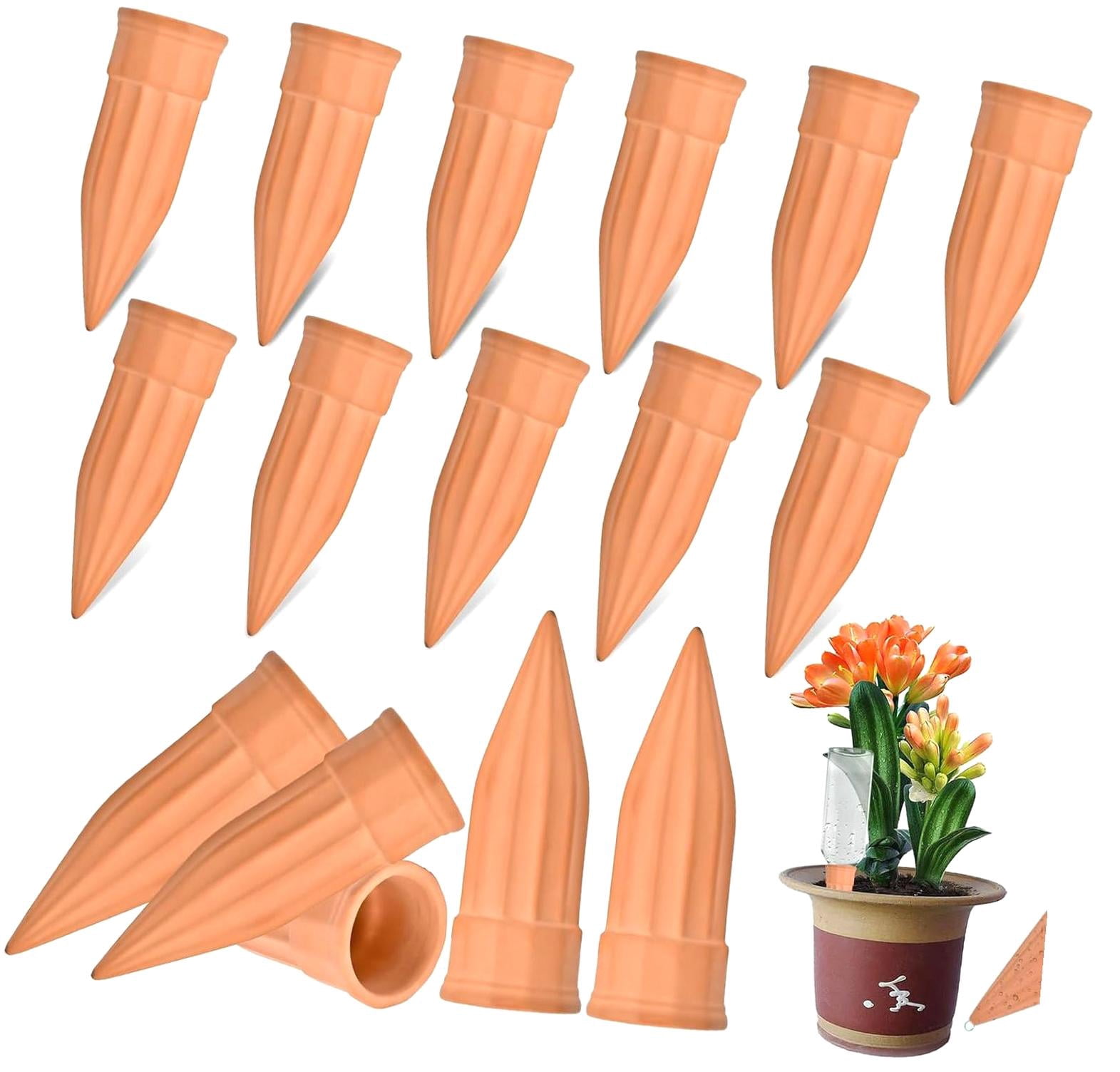 Wellsay 16 Pack Terracotta Plant Waterers - Self Watering and Watering ...