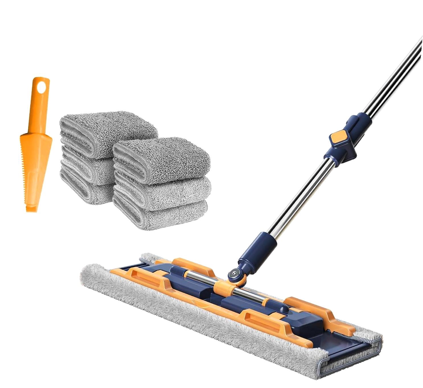 Wellsay 18" Microfiber Flat Mops for Floor Cleaning, Commercial Dust ...