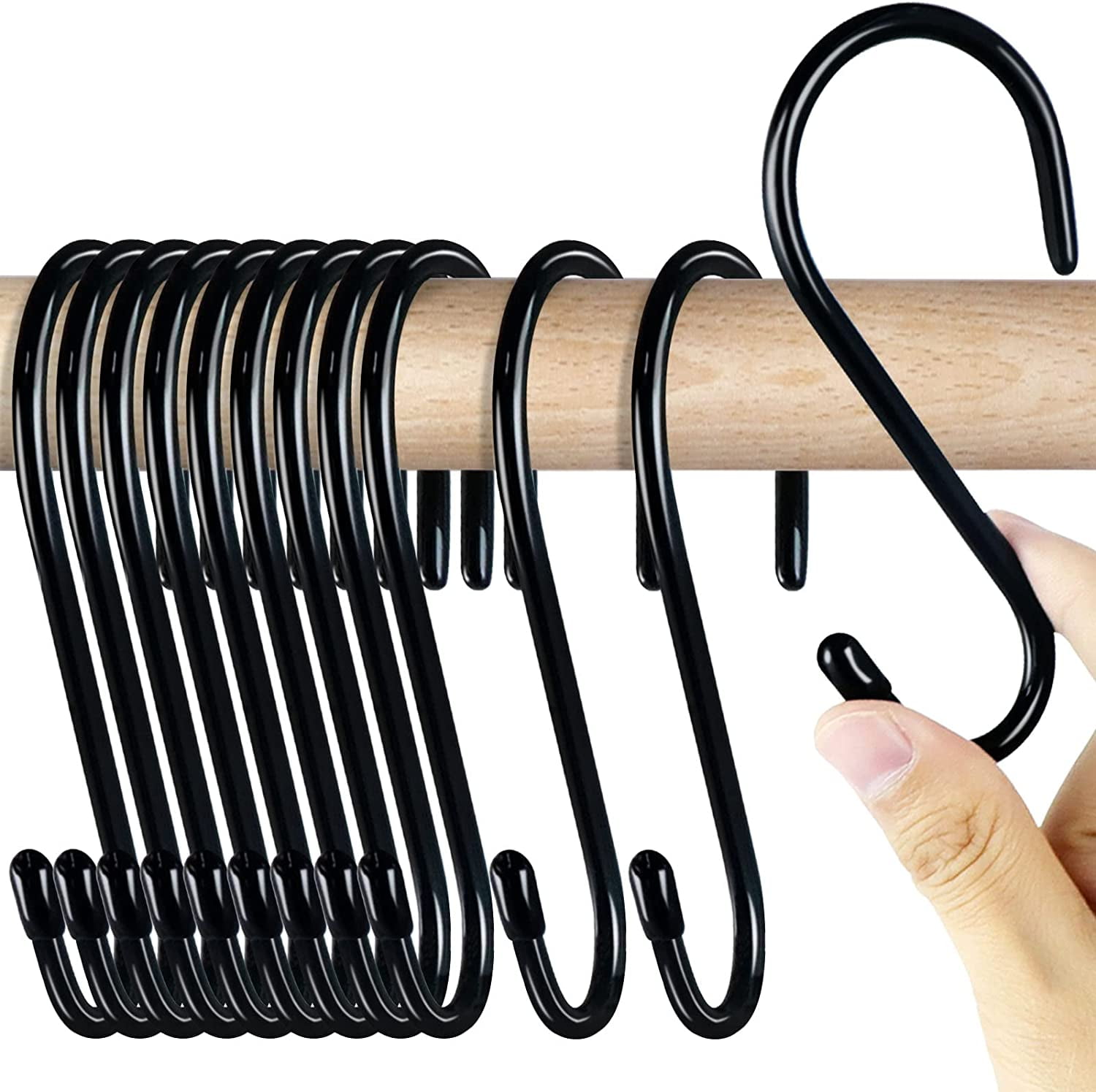 Wellsay 18 Pack Large S Hooks for Hanging, 4-1/2 inch Heavy Duty Rust ...