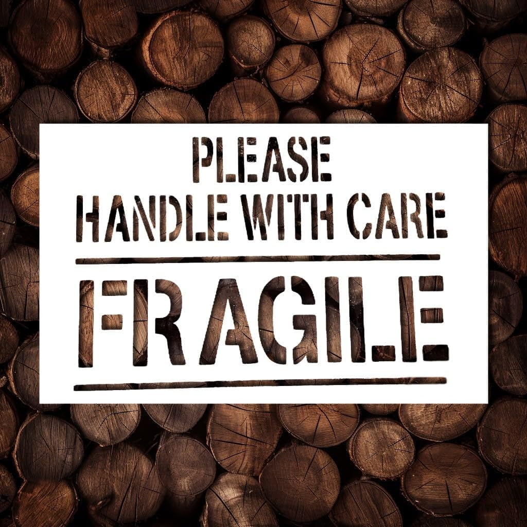 Wellsay 1pc - Fragile Stencil Template - Reusable Handle with Care ...
