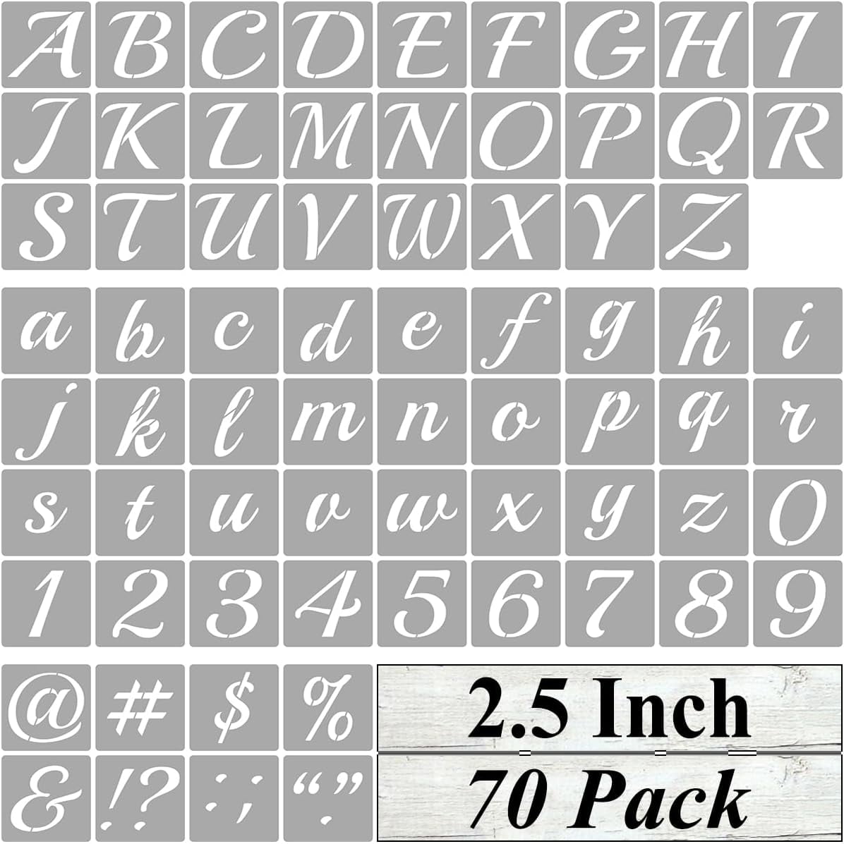 Wellsay 2.5 Inch Alphabet Letter Stencils for Painting - 70 Pack Letter ...