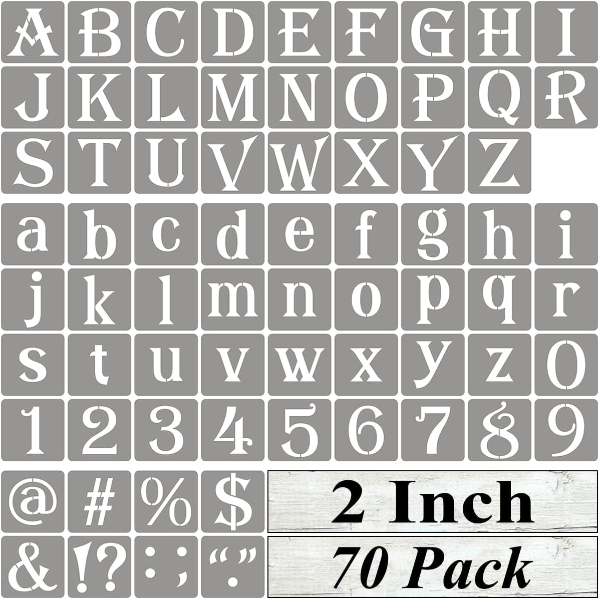 Wellsay 2 Inch Alphabet Letter Stencils for Painting - 70 Pack Letter ...