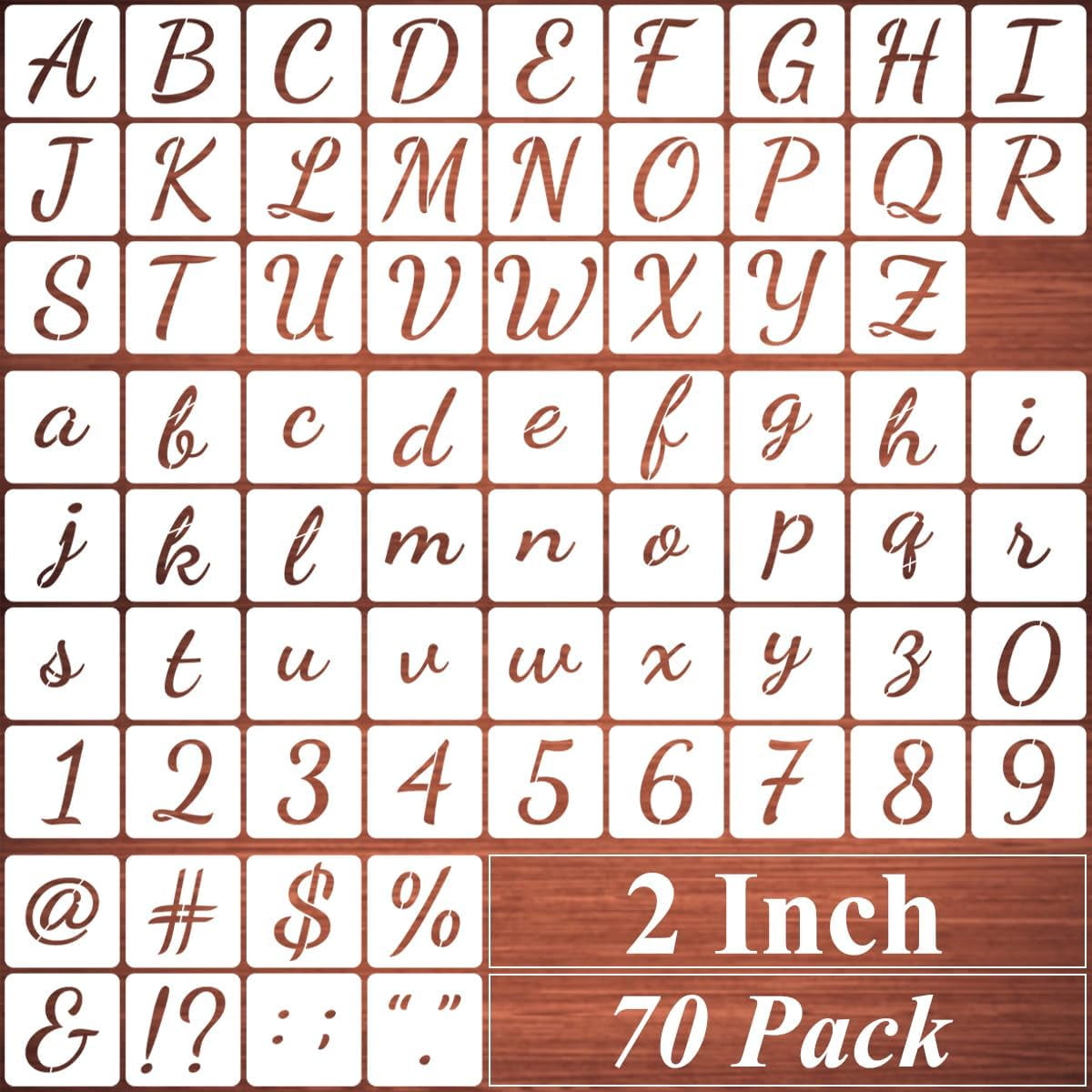 Wellsay 2 Inch Alphabet Letter Stencils for Painting - 70 Pack Letters ...