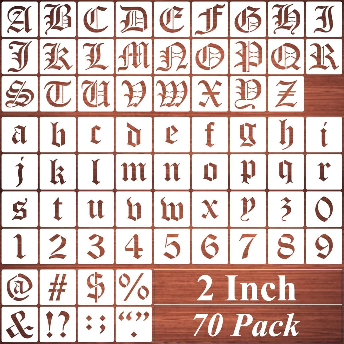 Wellsay 2 Inch Alphabet Letter Stencils for Painting - 70 Pack Old ...