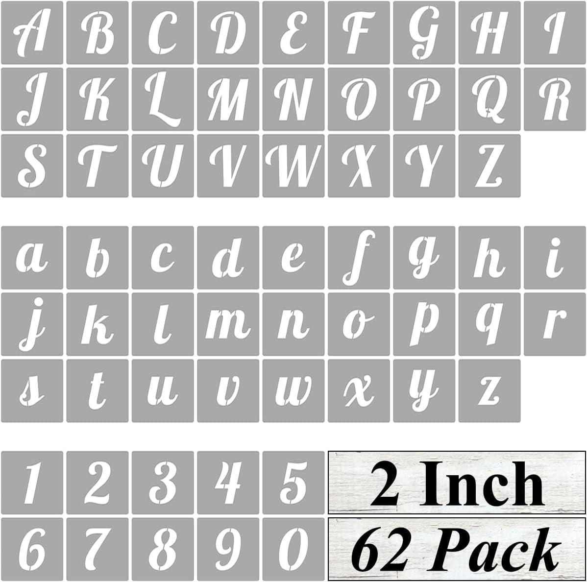 Wellsay 2 Inch Alphabet Stencils for Painting - 62 Pack Letter and ...