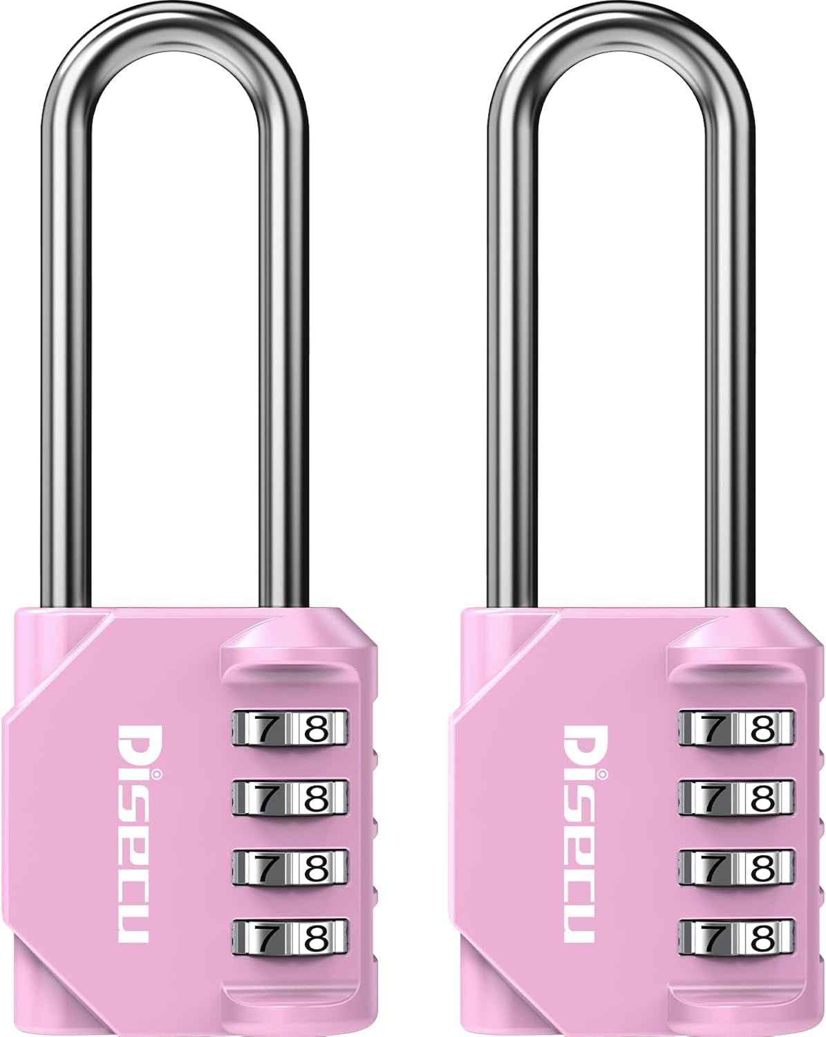 Wellsay 2 Pack 2.6 Inch Long Shackle Combination Lock, 4 Digit Outdoor ...