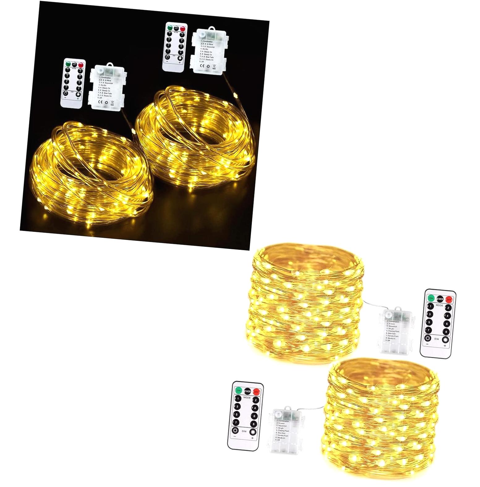 Wellsay 2 Pack Battery-Powered String Lights - Walmart.com